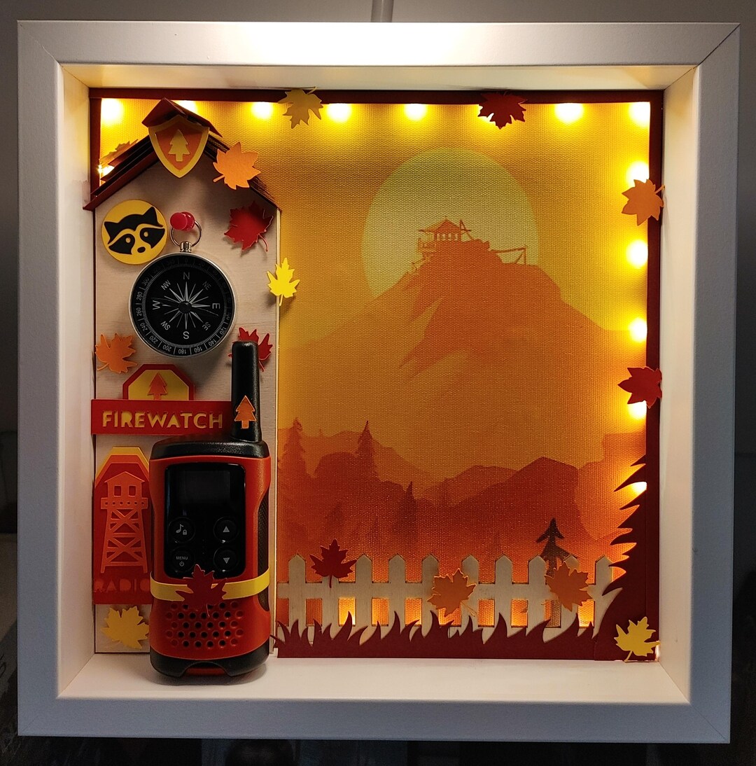Firewatch 3D Shadowbox With White Frame (27 X 27 Cm / 11"x11") - Etsy