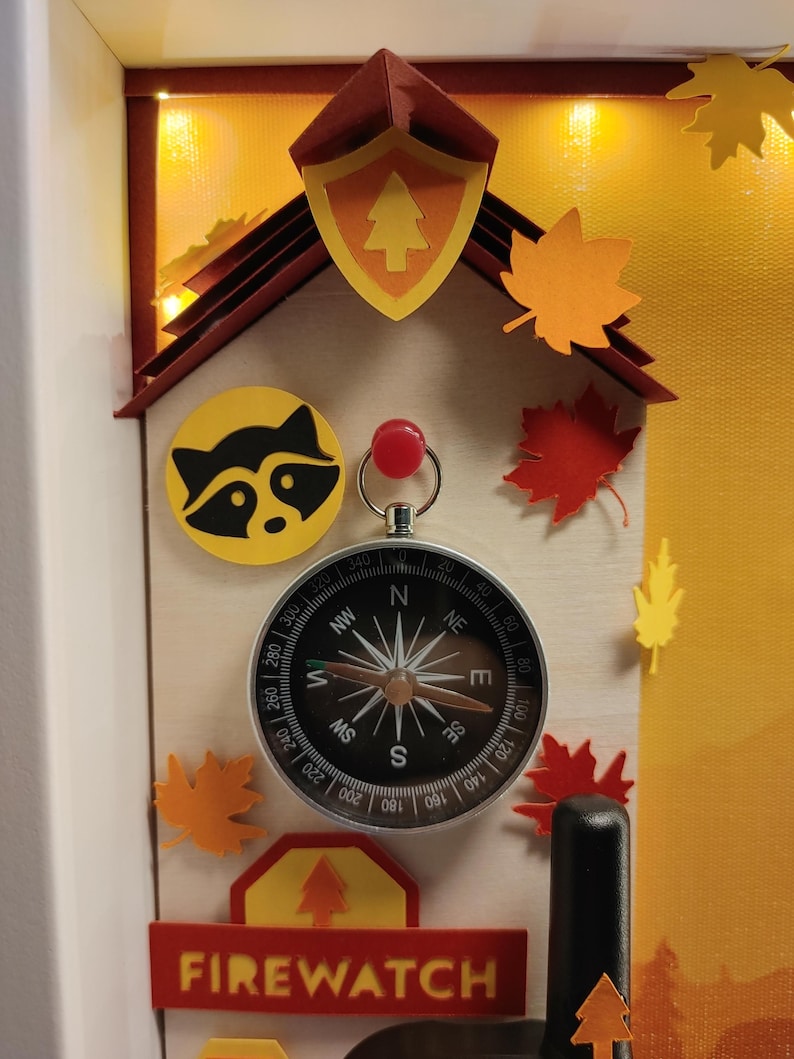 Firewatch 3D Shadowbox With White Frame 27 X 27 Cm / 11x11 - Etsy