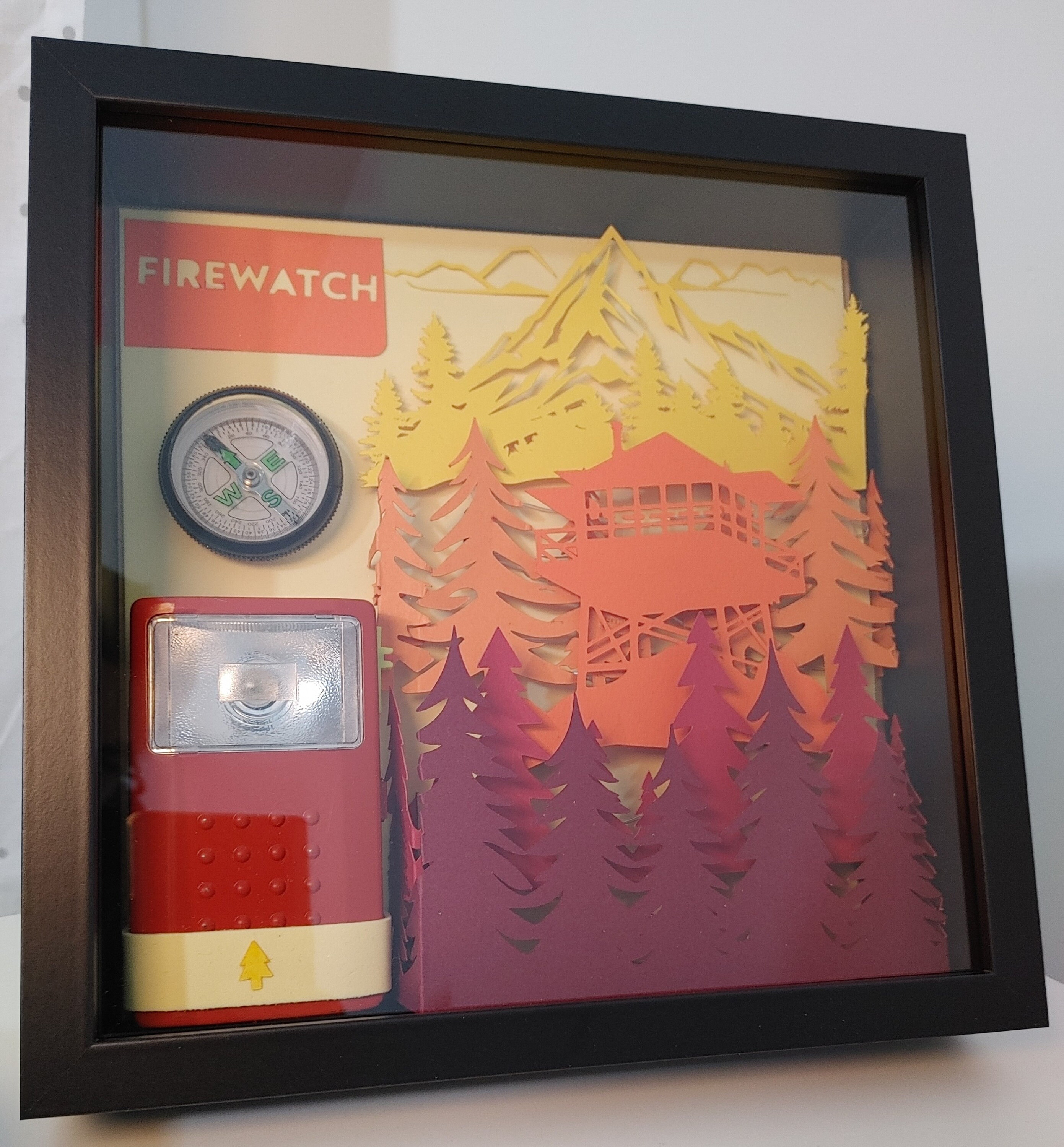 Firewatch 3D Shadowbox With Black Frame 27 X 27 Cm / 11x11 - Etsy