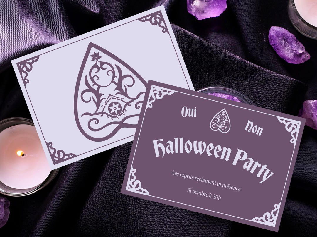 Halloween Invitation Card Template, Ouija, Instant Digital Download ...