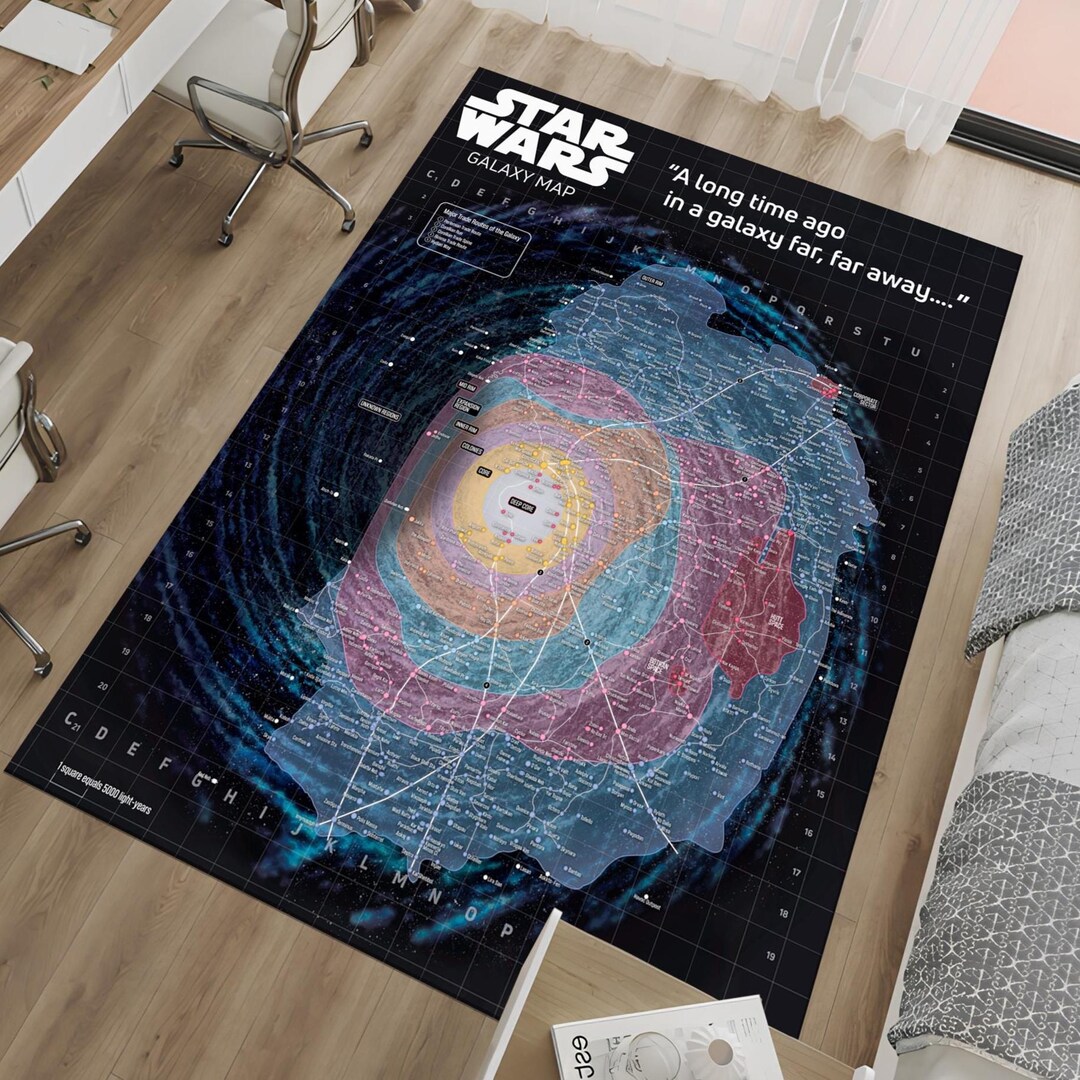 Star Wars Galaxy Map Rug - Galactic Map Rug, Sci-fi Rug, Gift for Star ...