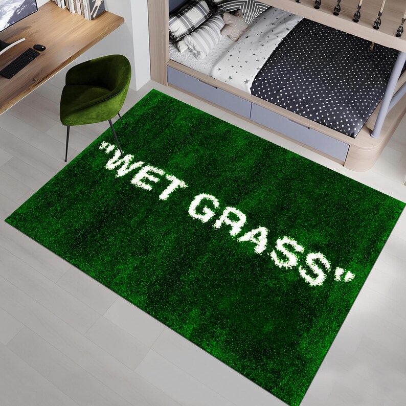 Wet Grass Rug, Grass Rug, Green Rug, Custom Rug, Area Rug, Home Decor ...