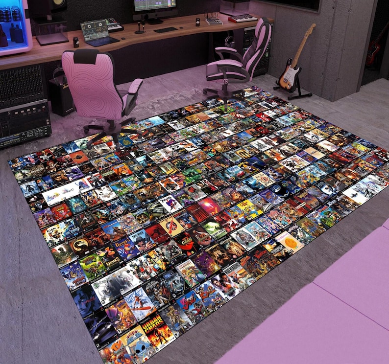 Retro Games Rug,video Game Rug,gaming Rug,gamer Rug,colorful Rug,game ...