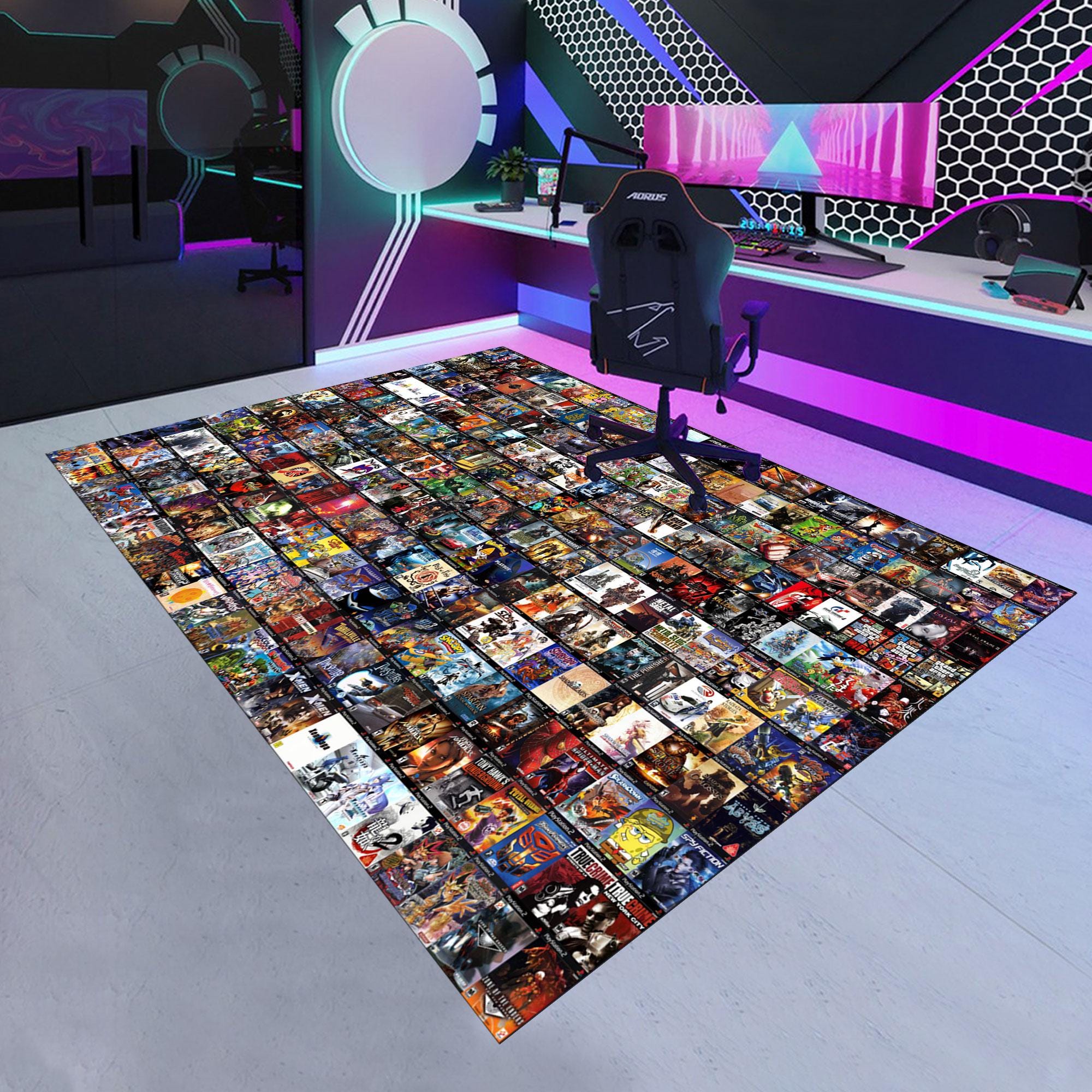 Retro Games Rug,video Game Rug,gaming Rug,gamer Rug,colorful Rug,game ...