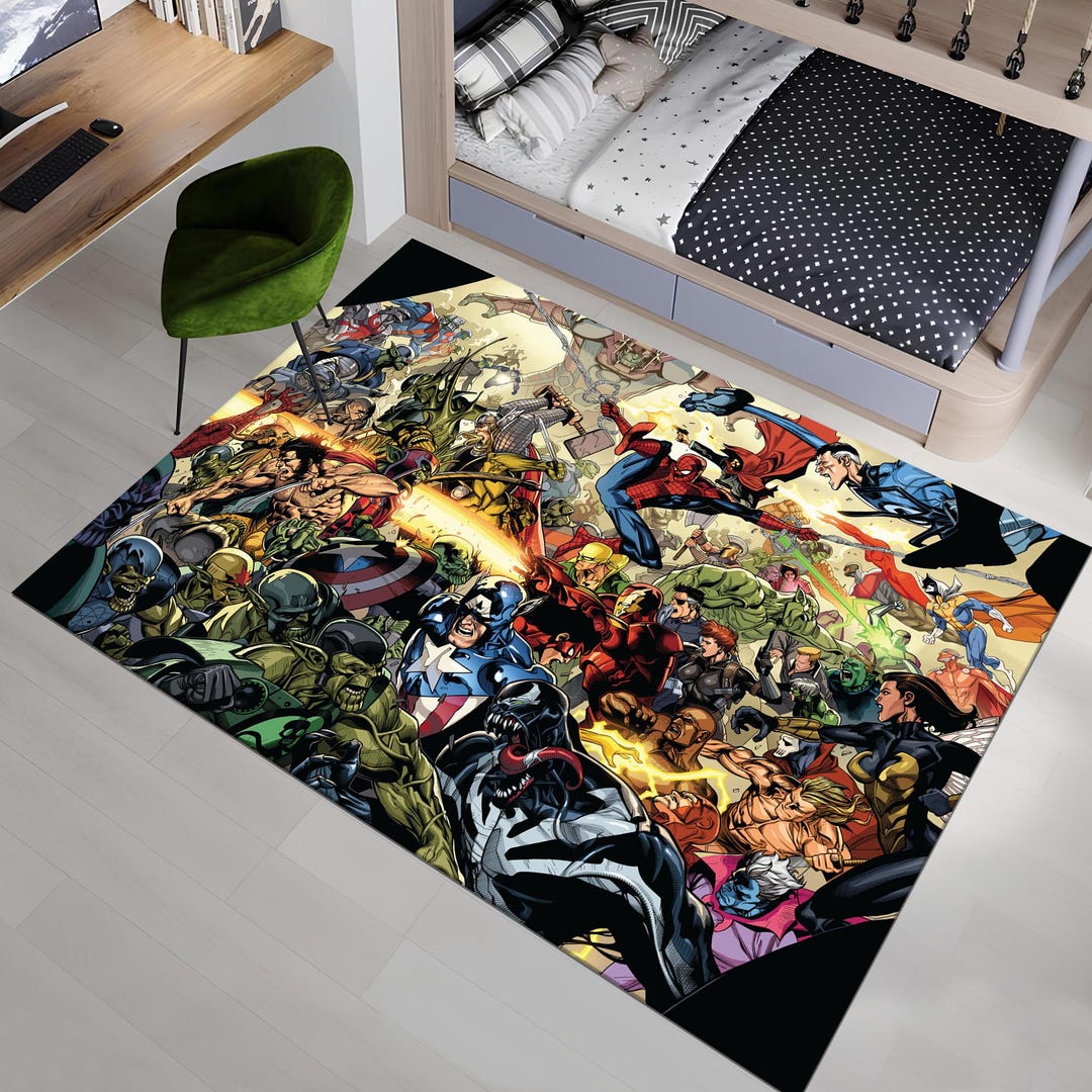 Marvel,marvel Characters Rug,movie Rug,fantastic Rug,movie Decor ...