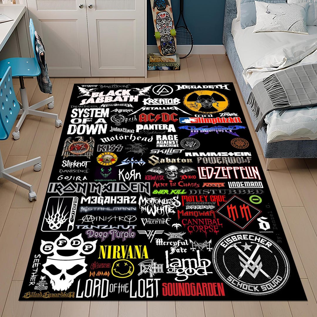 Metal Rug, Rock Rug, Music Rug, Legend Rug, Black Rug, Popular Rug ...
