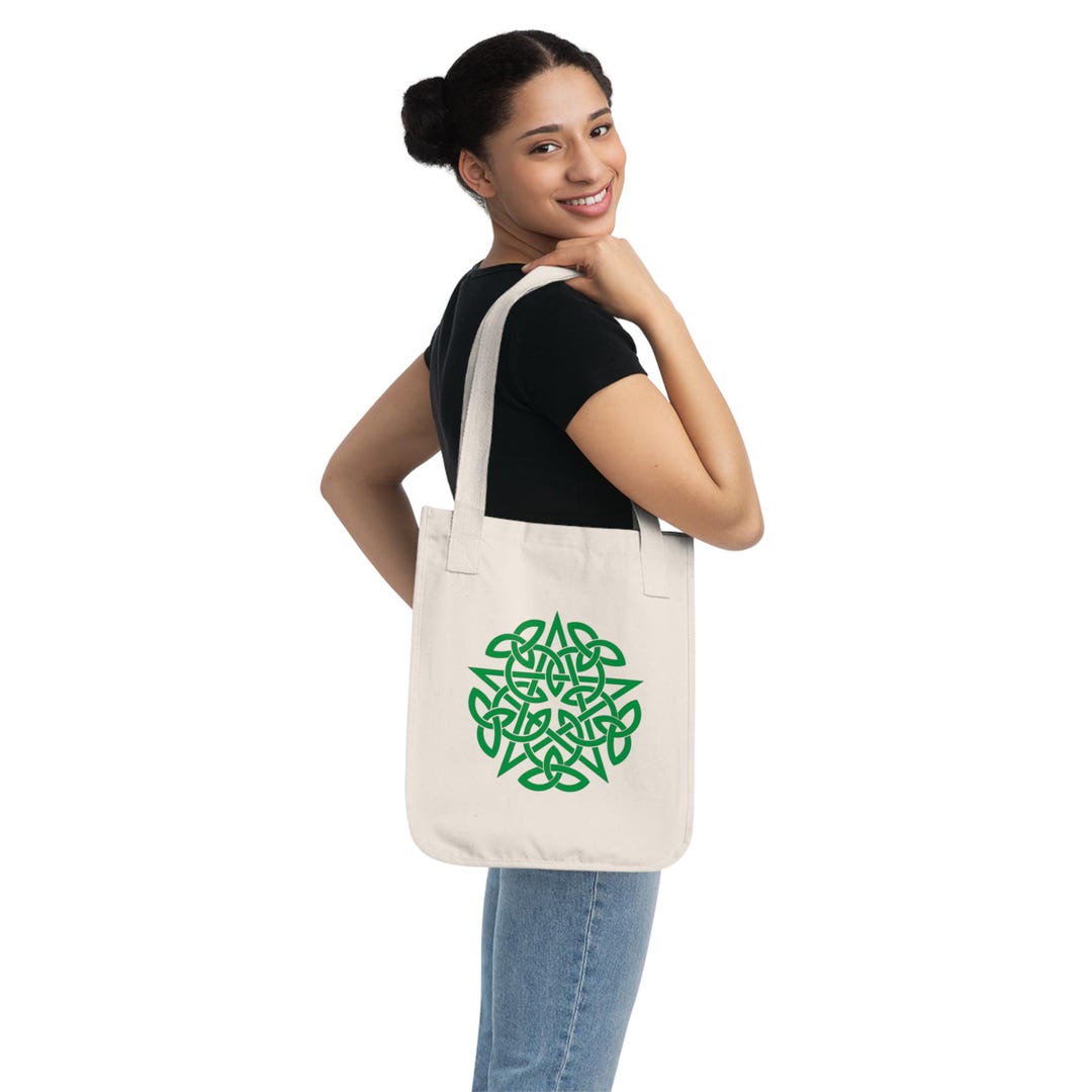 Organic Canvas Tote Bag With Irish Knot, Irish Theme Tote Bag, Irish ...