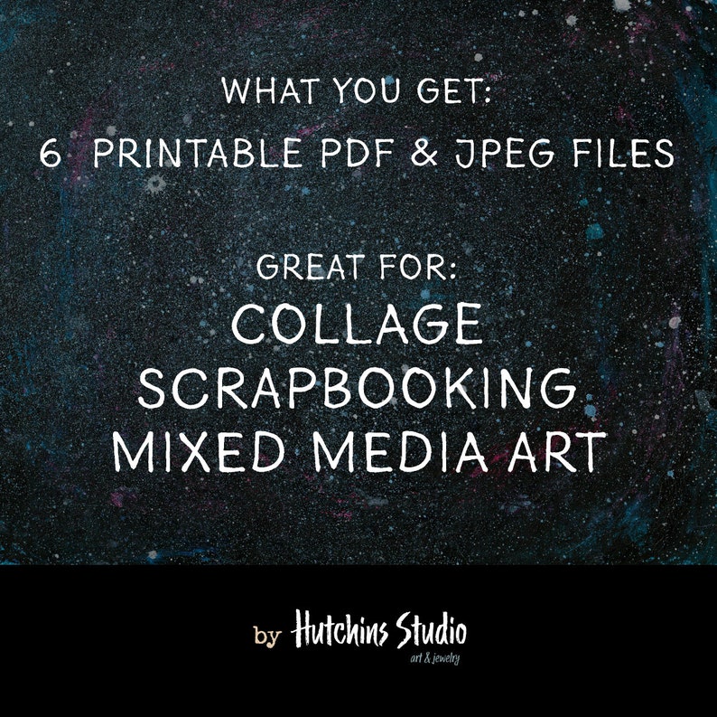6 Printable Collage Pages Scrapbook Paper Download Mixed Media Collage ...
