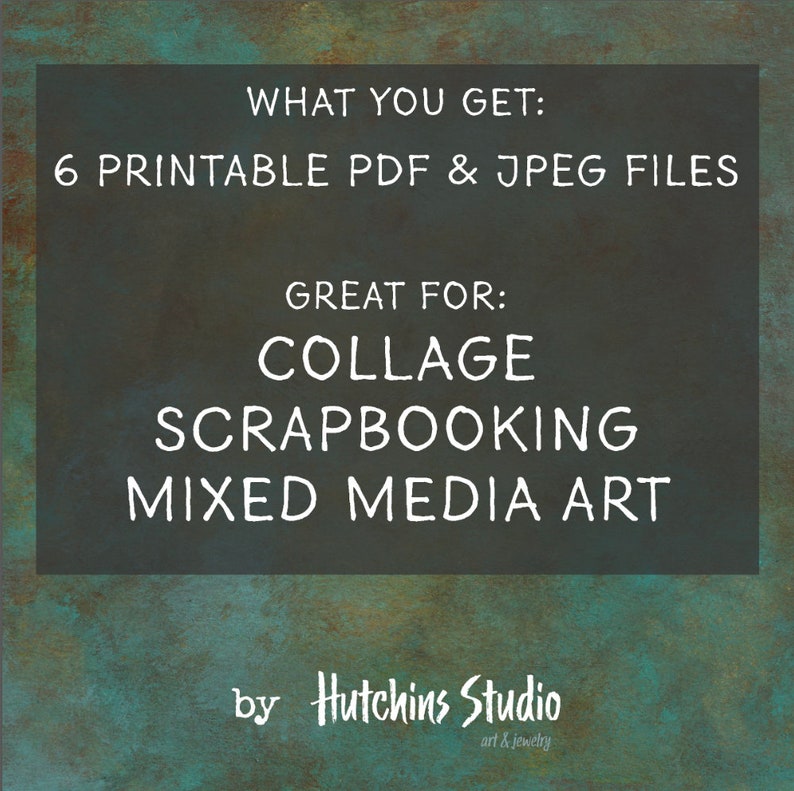 6 Printable Collage Pages Scrapbook Paper Download Mixed Media Collage ...