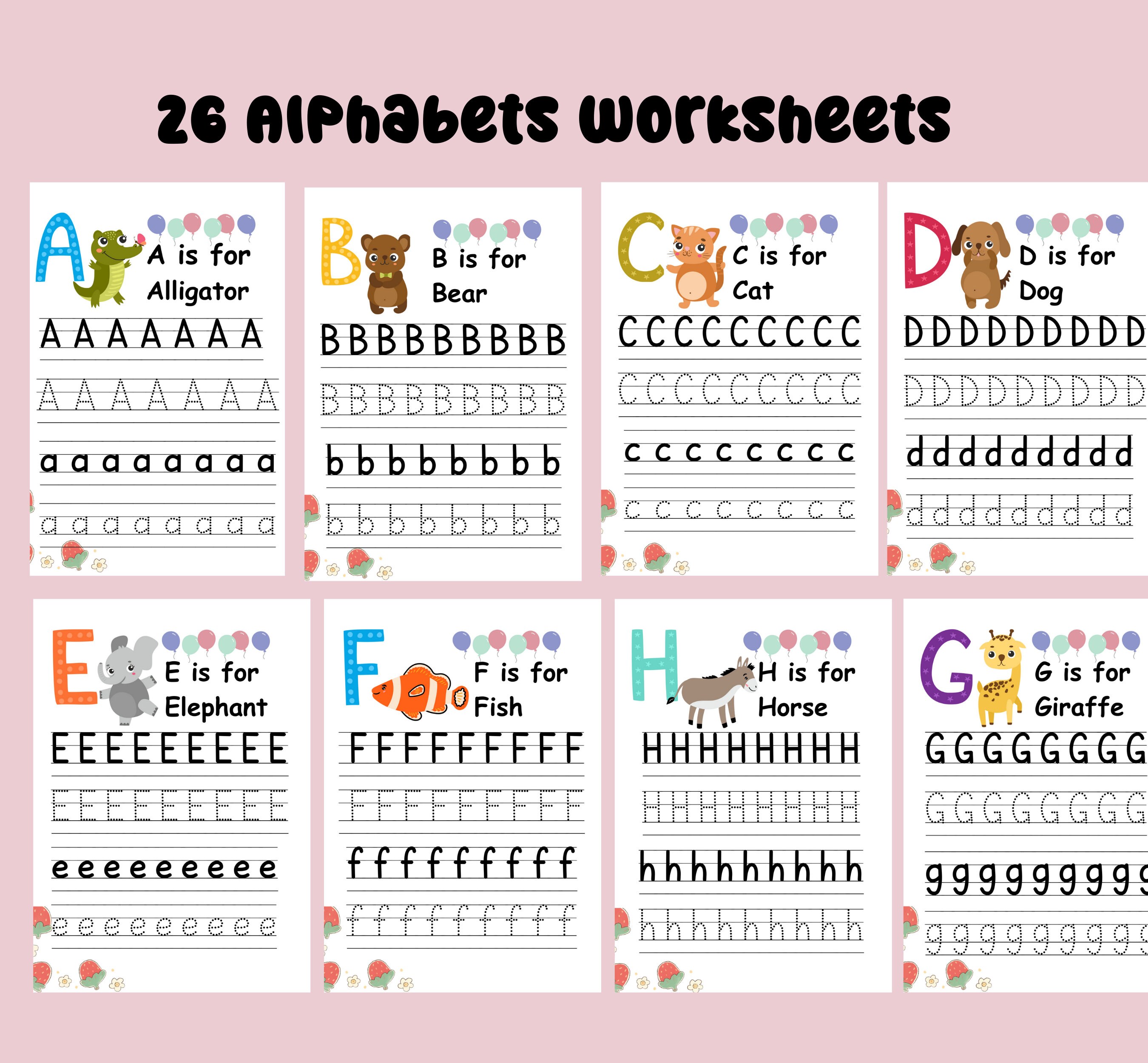 Alphabet Printable I ABC Tracing I ABC Worksheets I Alphabet Tracing I ...