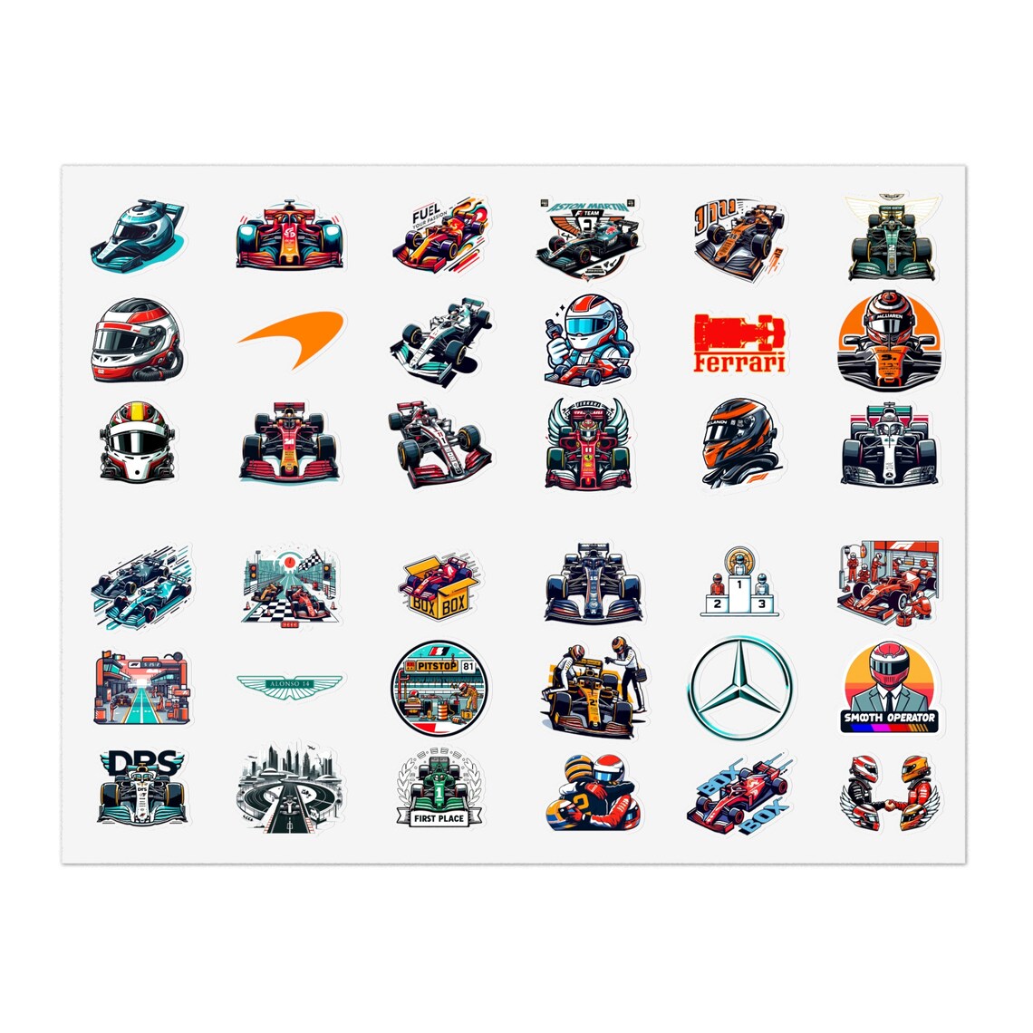 PADDOCK CLUB - Animated F1 Sticker Sheet - Etsy