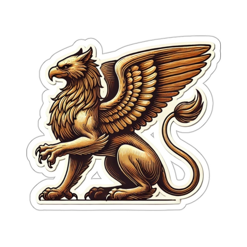 Majestic Griffin Sticker - Fantasy Vinyl Decal for Laptops, Water ...