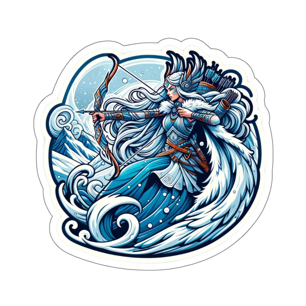 Norse Goddess Skadi Sticker - Magical Deity Goddess - Norse Mythology ...
