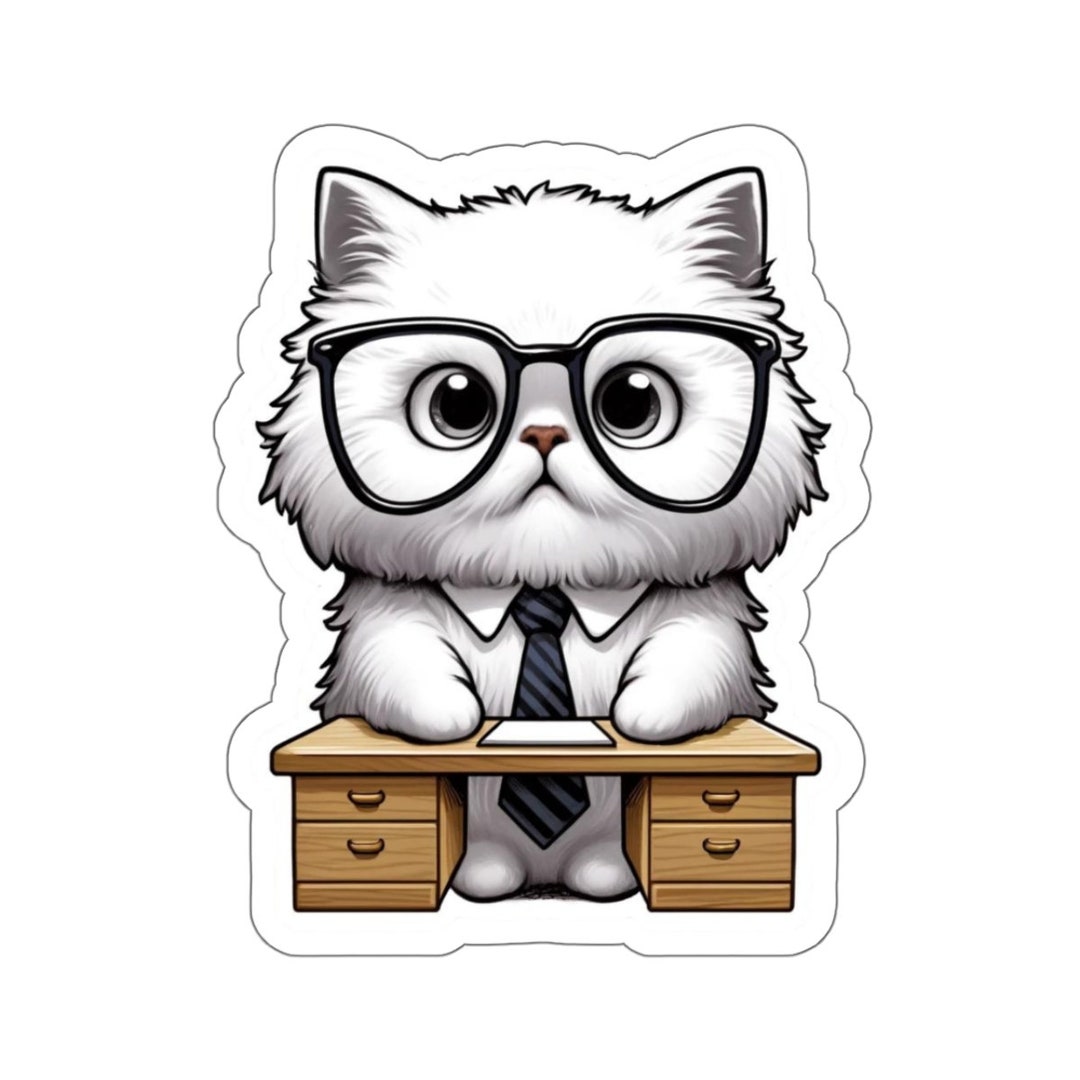 Office Cat Vinyl Sticker - Office Humor - Cat Lover Desk Accessory - Etsy