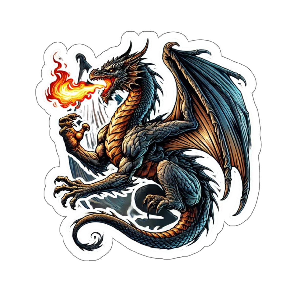 Fire Breathing Dragon Sticker - Mythological Creature - Gift for ...
