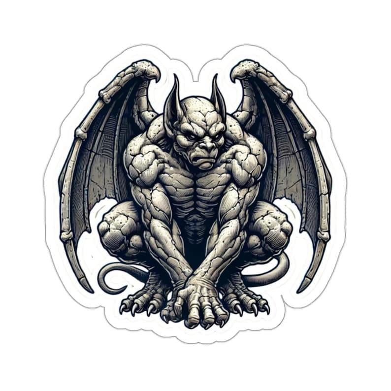 Gargoyle Vinyl Sticker - Gothic Creature Decal for Fantasy Fans - Ideal ...