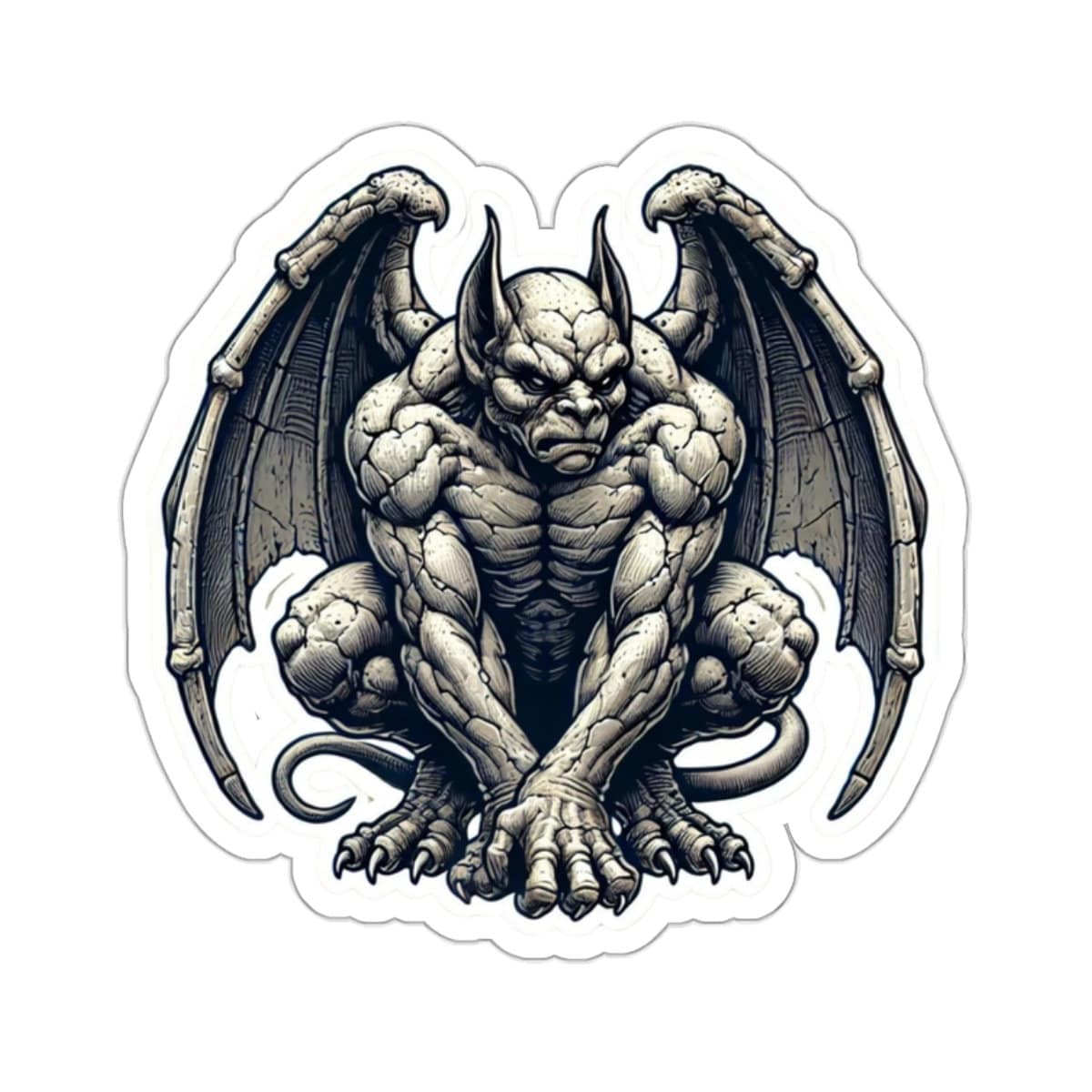 Gargoyle Vinyl Sticker - Gothic Creature Decal for Fantasy Fans - Ideal ...