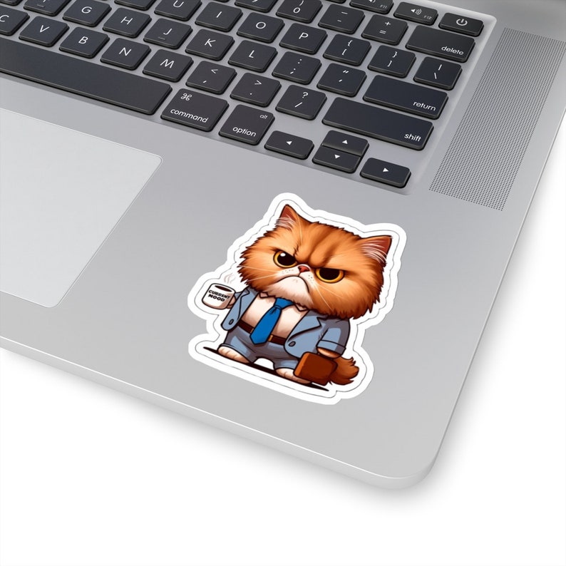 Animated Cat Sticker - Funny Office Cat Decal - Cat Lover Gift, Laptop ...