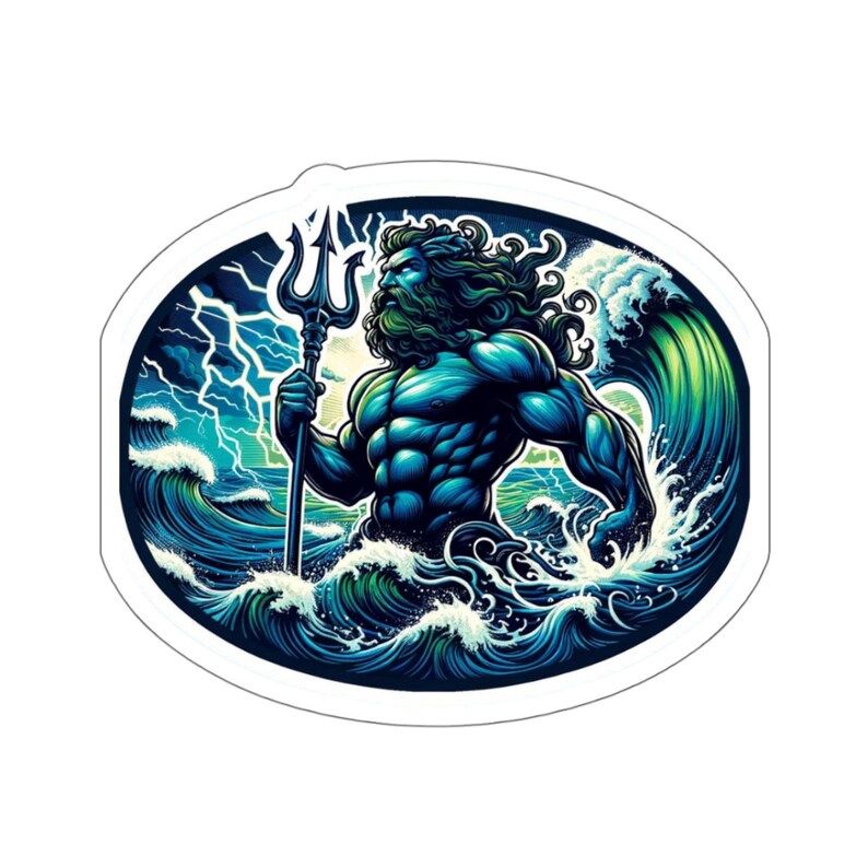 Greek God Poseidon Sticker - Sea God - Gift for Greek Mythology Fans - Etsy