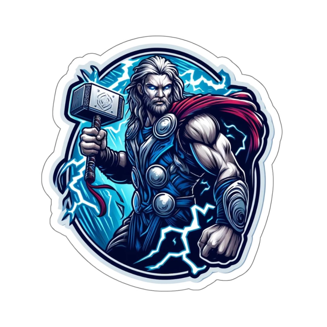 Norse God Thor Sticker - Viking Thor Decal - Sticker for Laptops ...