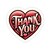 Thank You Sticker With Red Heart Design - Thankyou Decal - Vinyl ...