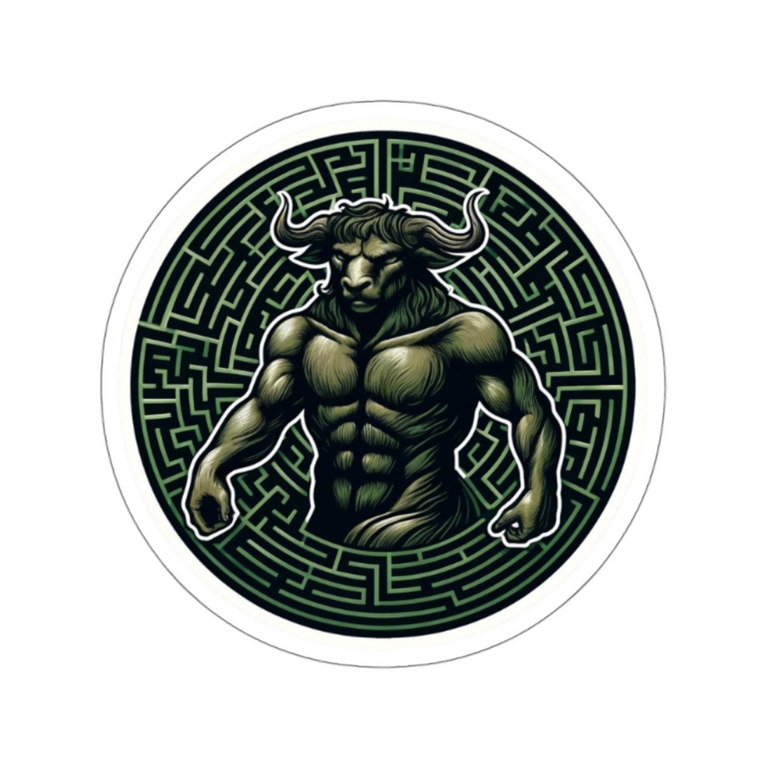 Mythical Minotaur Labyrinth Sticker - Personal Laptop Decor - Durable ...