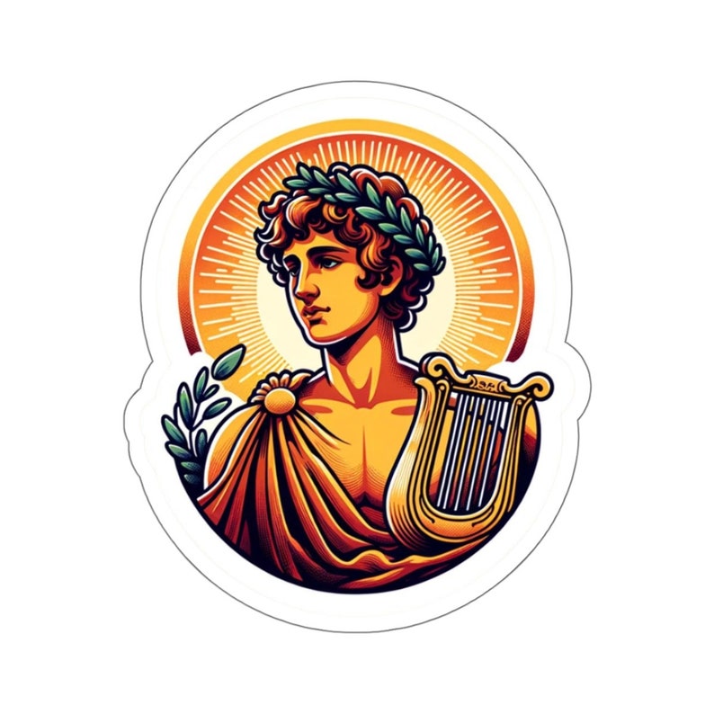 Greek God Apollo Vinyl Sticker - Mythology Art Decal - Sun and Music ...