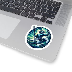Poseidon Greek God Sticker - Sea God Decal for Laptops, Notebooks ...