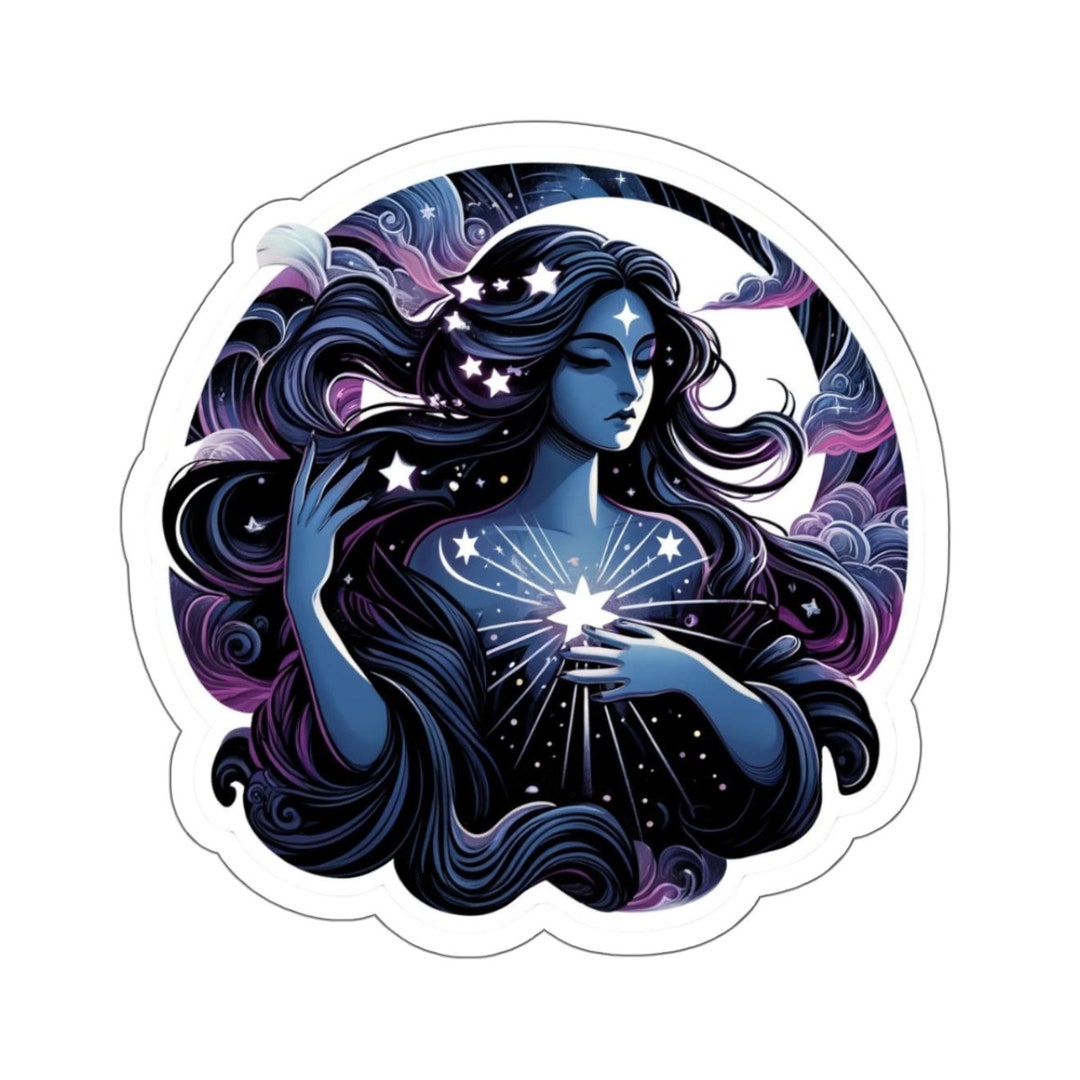 Mystical Greek Goddess Nyx Sticker - Goddess of Night - Unique ...