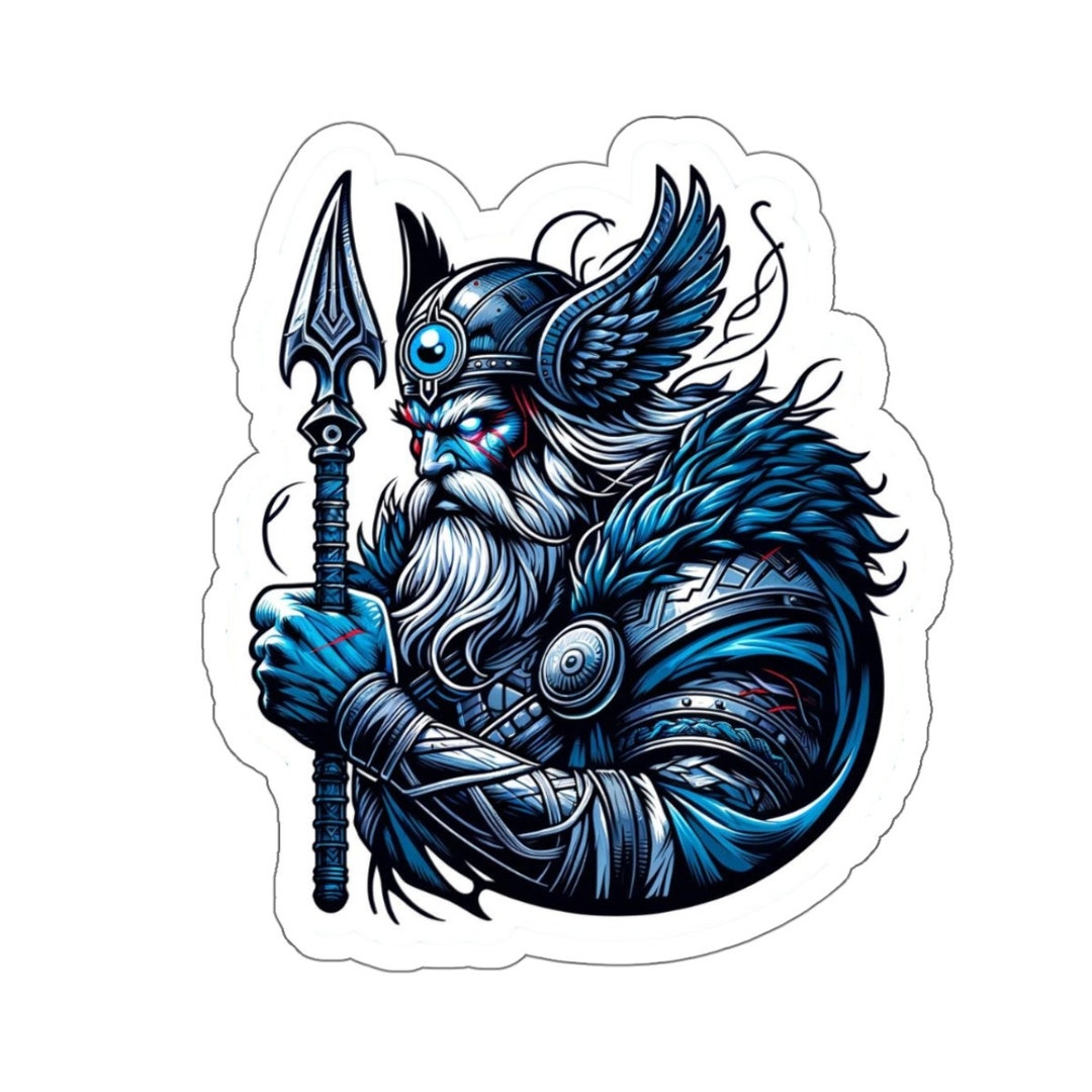 Norse God Odin Sticker - Mythological Warrior Decal, Perfect for ...