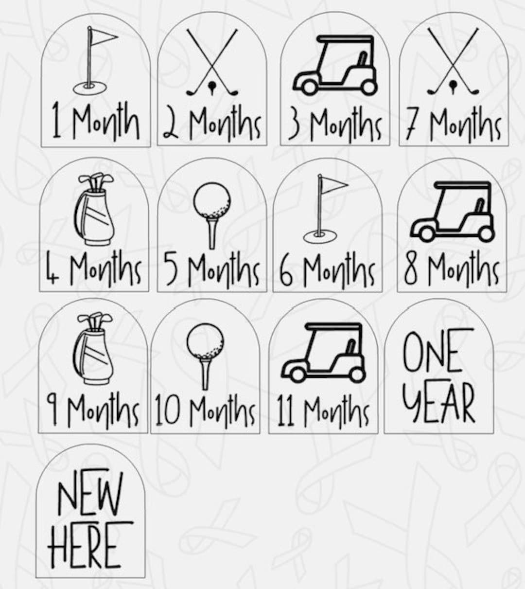 DIGITAL DOWNLOAD - SVG, Baby Milestone Golf - Etsy
