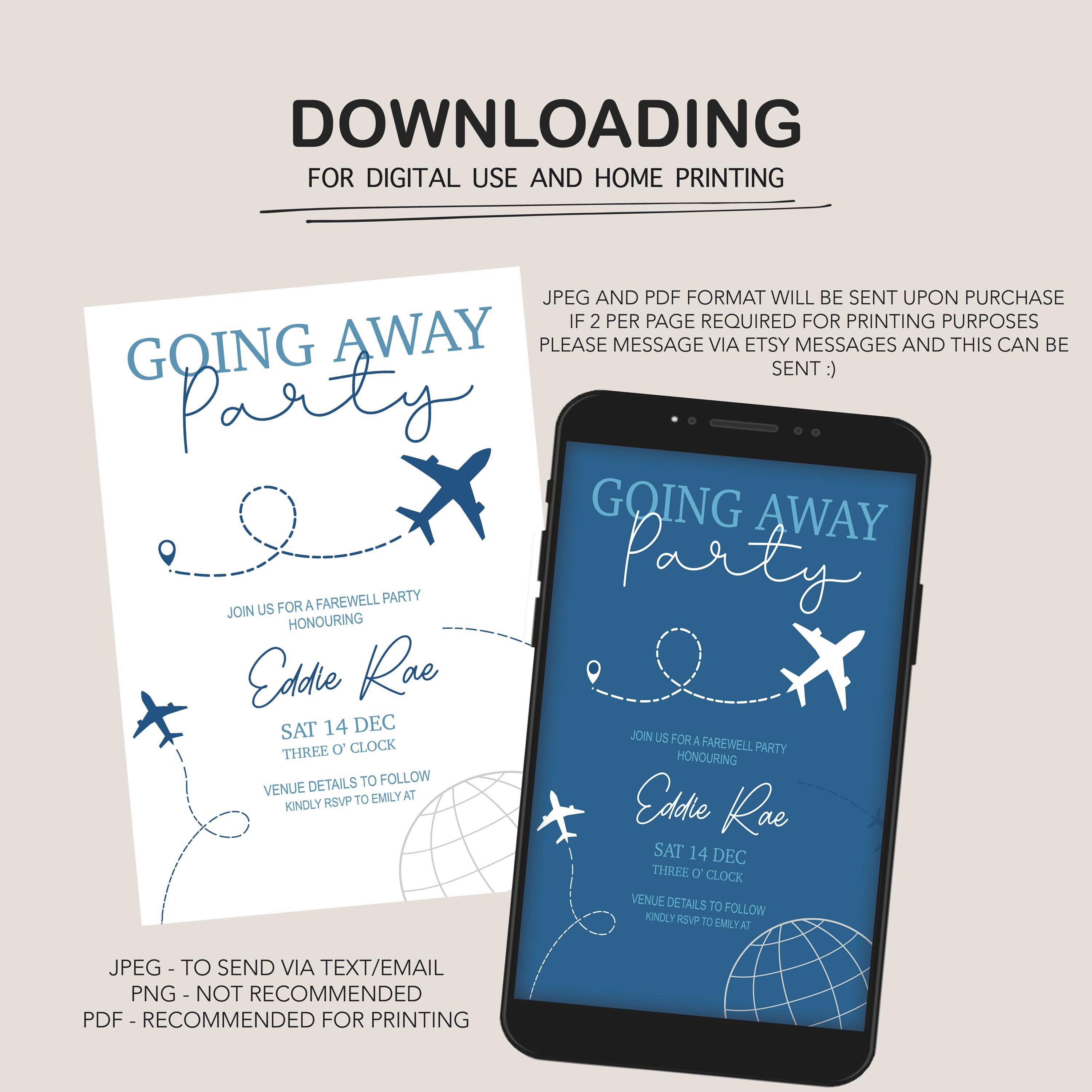 Going Away, Farewell Party Invitation, Moving Away or Moving Out, See ...