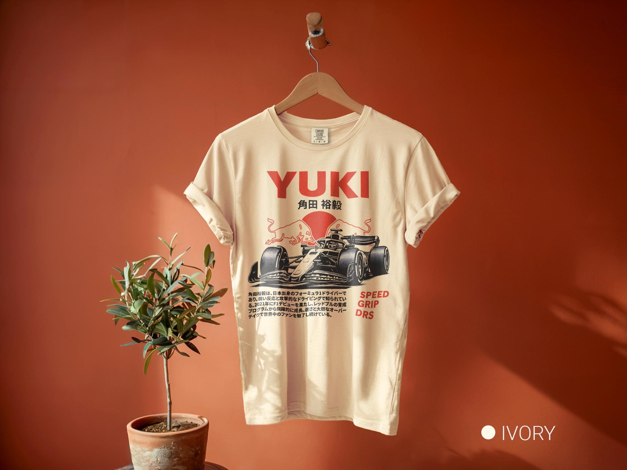 Japanese Racing Driver Graphic Tee, Motorsport Formula Tshirt, Red Bull ...