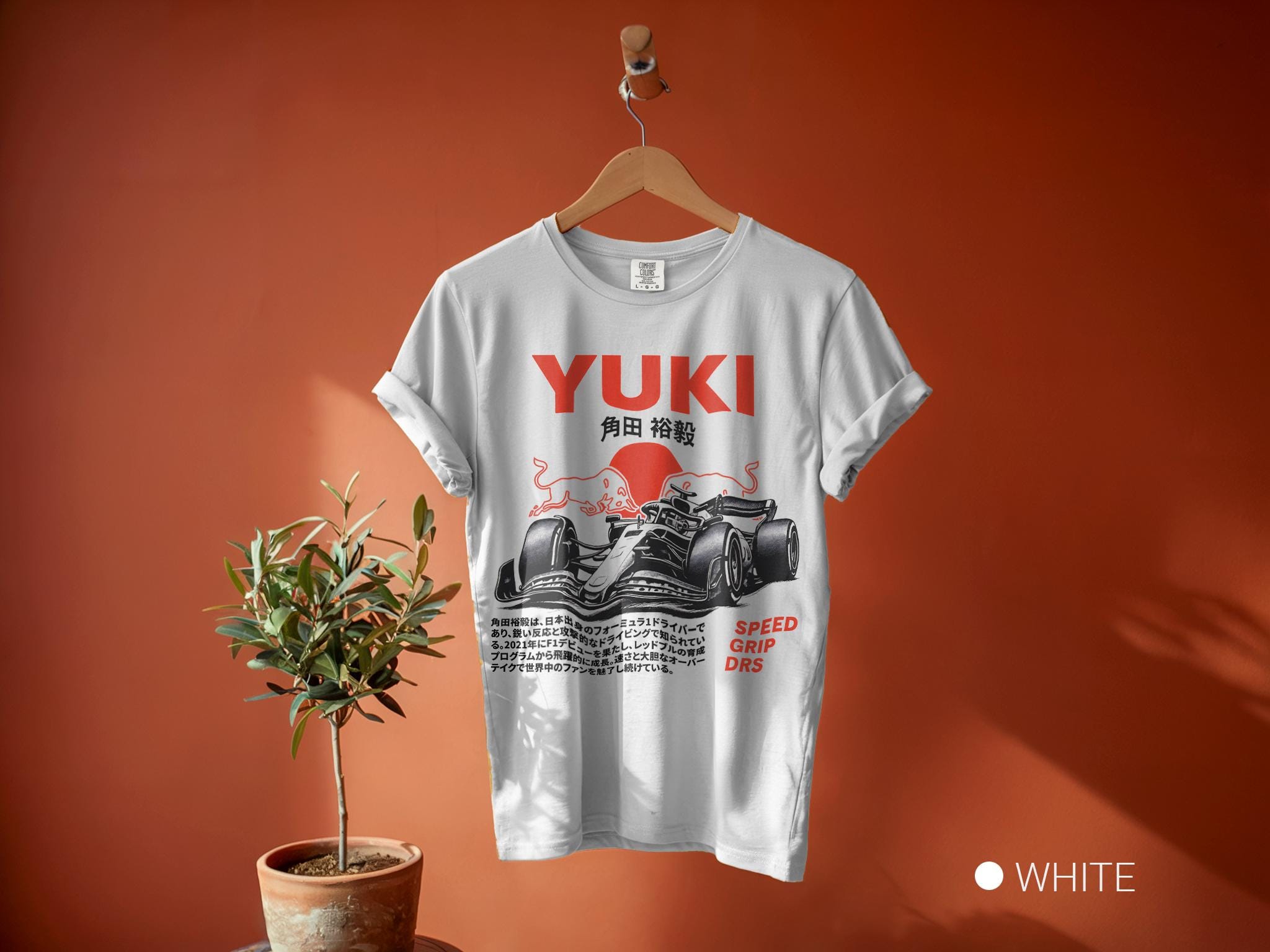 Japanese Racing Driver Graphic Tee, Motorsport Formula Tshirt, Red Bull ...