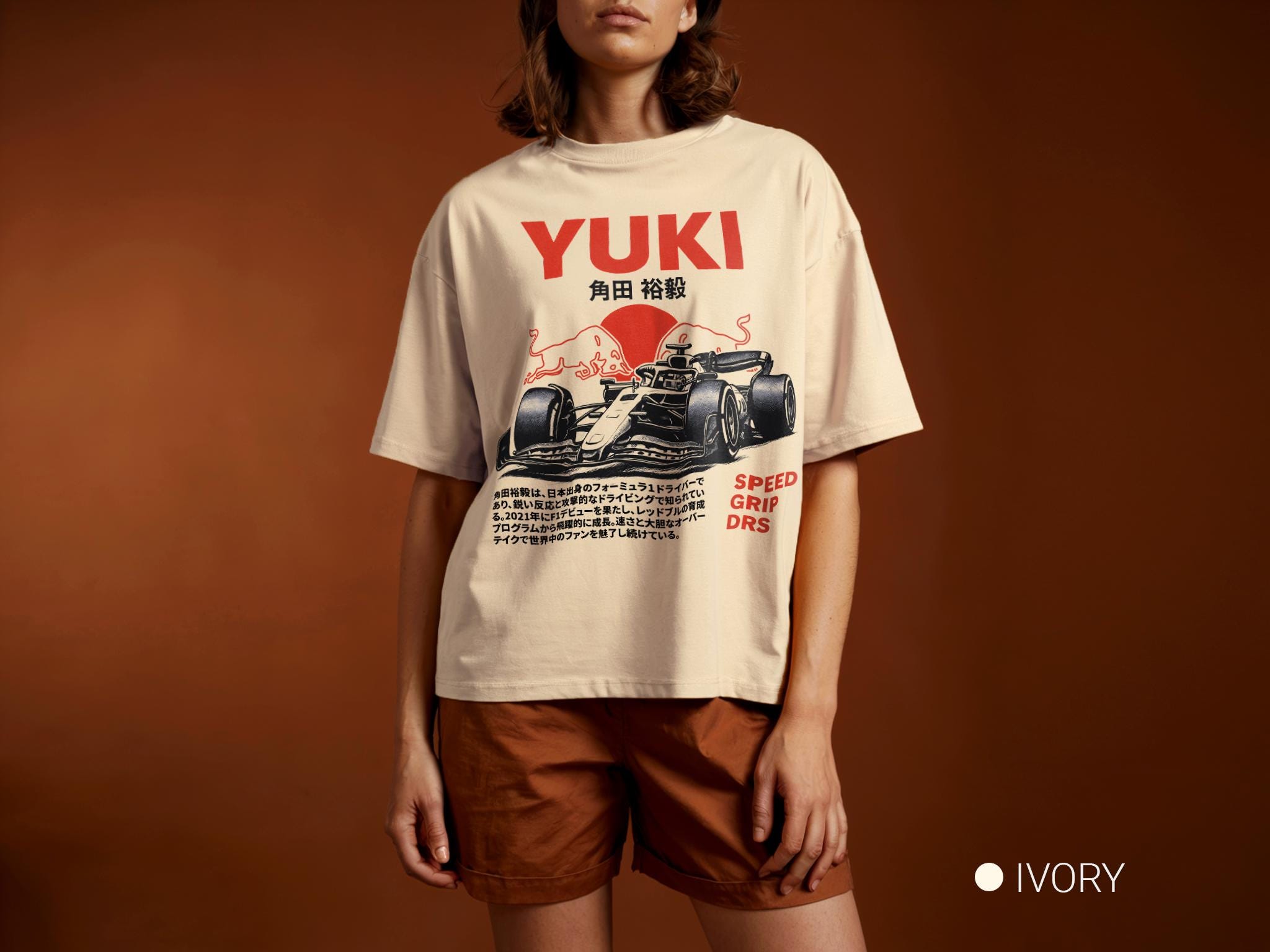Japanese Racing Driver Graphic Tee, Motorsport Formula Tshirt, Red Bull ...