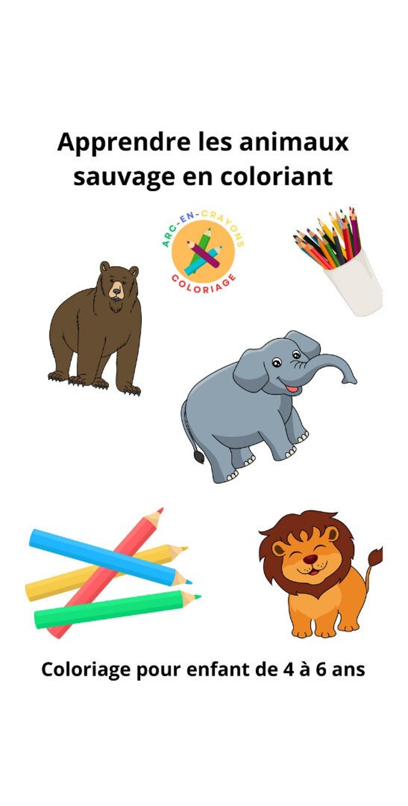 58 Animal Coloring Pages: 4 to 6 Years Old - Etsy