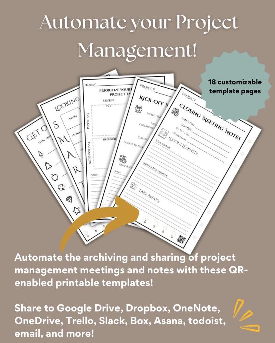 Project Management Printable Rocketbook Bundle With QR Code - Version 2 ...