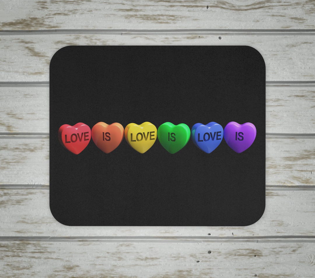 Love is Love, LGBTQ Gay Pride Mouse Pad, Rainbow Mouse Pad, LGBTQ Desk ...