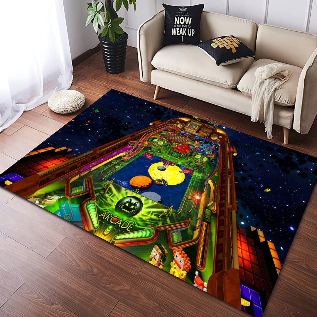 Unique Arcade Pinball Game Rug, Pinball Machine Rug, Game Carpet ...