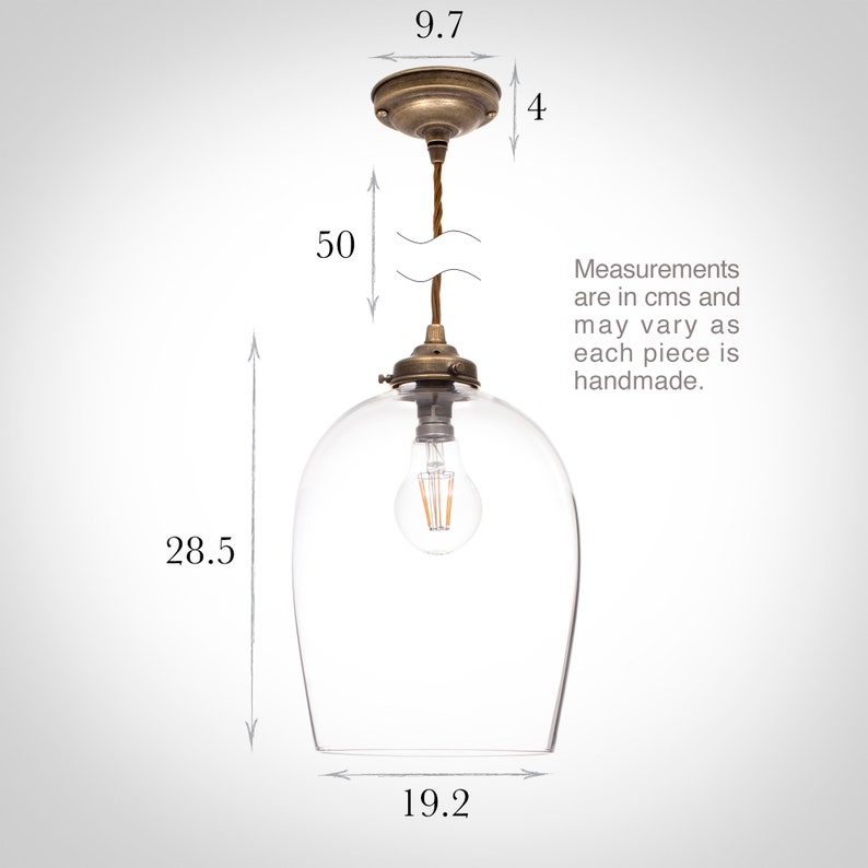 Walcot Glass Pendant Light, Antiqued Brass Kitchen Island Lighting ...