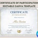 Certificate of Participation Canva Template – Blue and Gold Minimalist and Aesthetic Design - Etsy