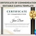 Certificate of Commendation Canva Template - Dark Gray and Gold ...