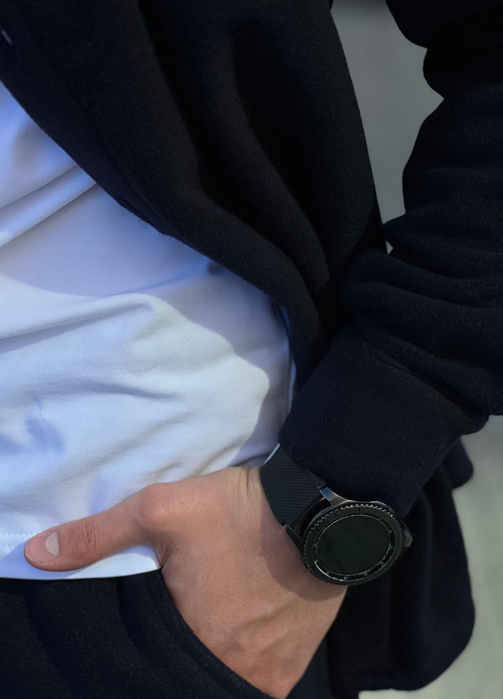 Men’s Navy Blue Fleece Overshirt – Dark Blue Button-up Shirt Jacket ...