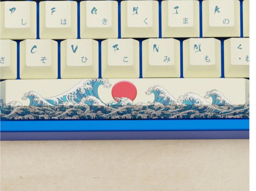 Custom Keycaps Japanese Blue Wave Keycaps Backlit Keycaps Personalized ...
