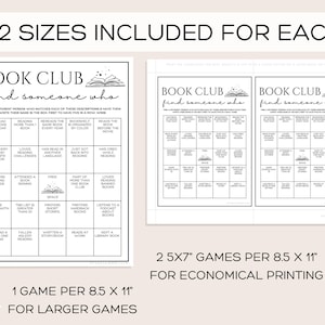 Book Club Games Find the Guest Bingo Book Club Bingo Find Someone Who ...