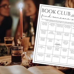 Book Club Games Find the Guest Bingo Book Club Bingo Find Someone Who ...