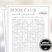 Book Club Games Word Search Book Club Ice Breaker Games Ladies Night ...