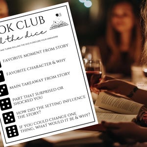 Book Club Games Roll the Dice Book Discussion Game Book Club Ice ...