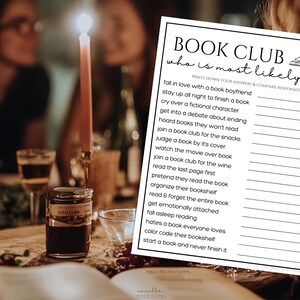 Book Club Games Who is Most Likely Game Book Club Ice Breaker Games ...