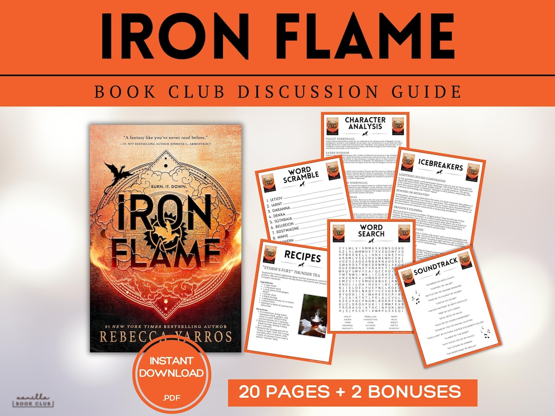 Iron Flame Book Club Guide Book Club Games Discussion Questions Rebecca ...